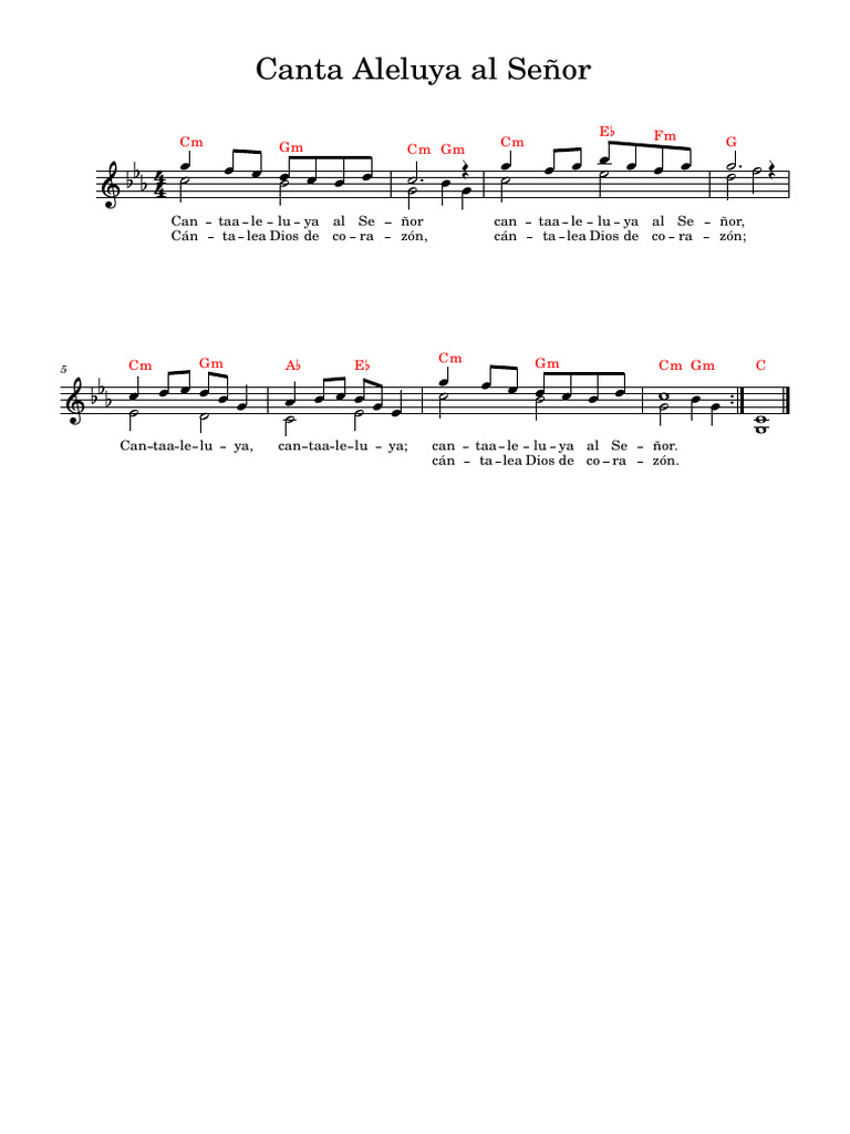 Letra y acordes de Canta Aleluya | PDF