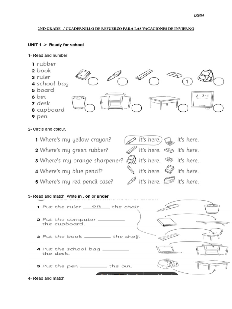 2nd Grade. WINTER BREAK - CUADERNILLO - Documentos de Google | PDF