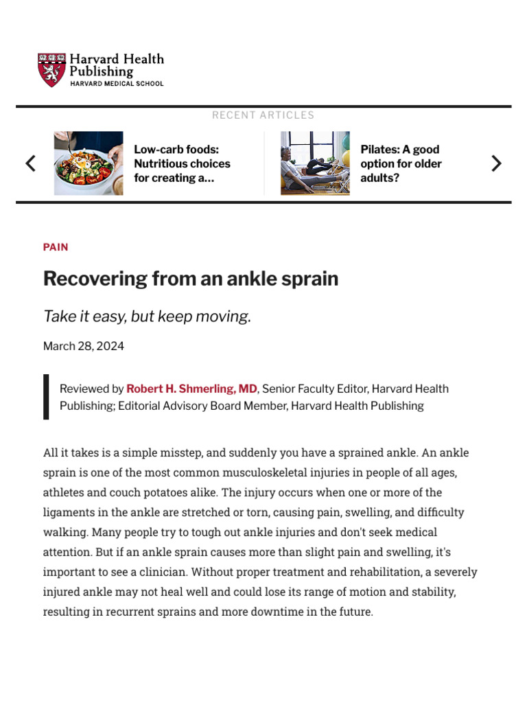 Ankle Sprain Recovery Guide | PDF | Surgical Specialties | Biomechanics
