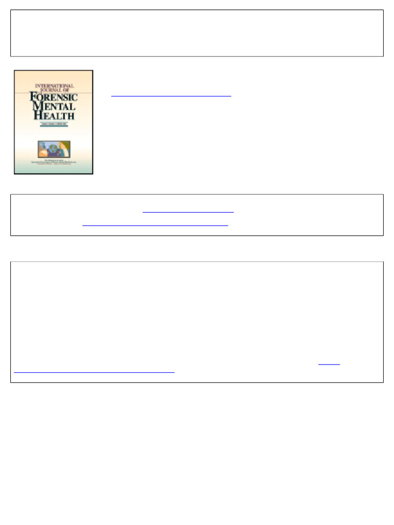 The HCR-20 Version 3 A Case Study in Risk Formulation. Logan, 2014 ...