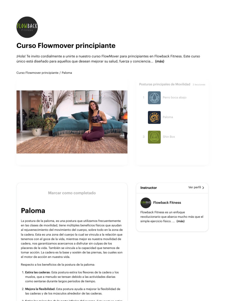 Paloma - Flowback Fitness - Flycrew | PDF | Aptitud física | Flexibilidad (anatomía)