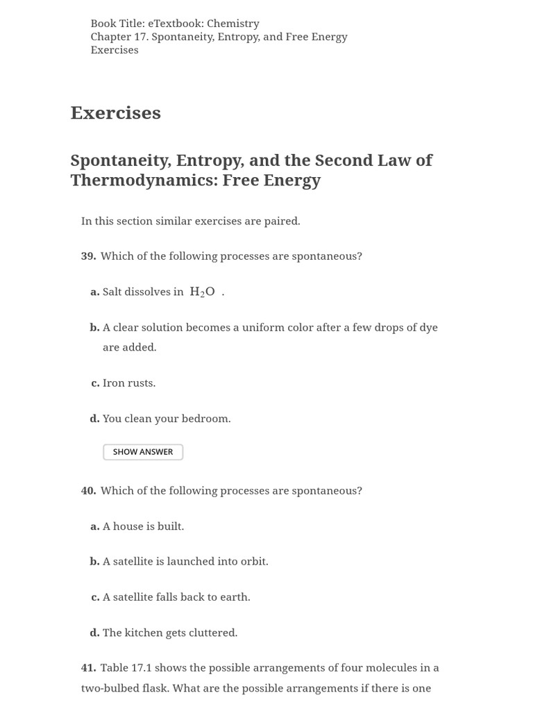 Manipulating Reaction Spontaneity | PDF | Chemical Equilibrium ...