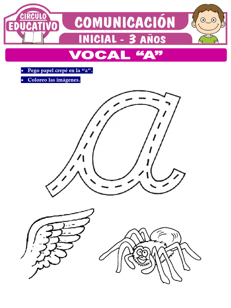 Actividades para aprender la vocal A | PDF