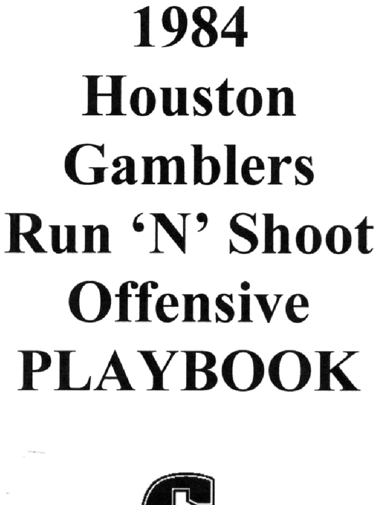 1984 Houston Gamblers Playbook | PDF