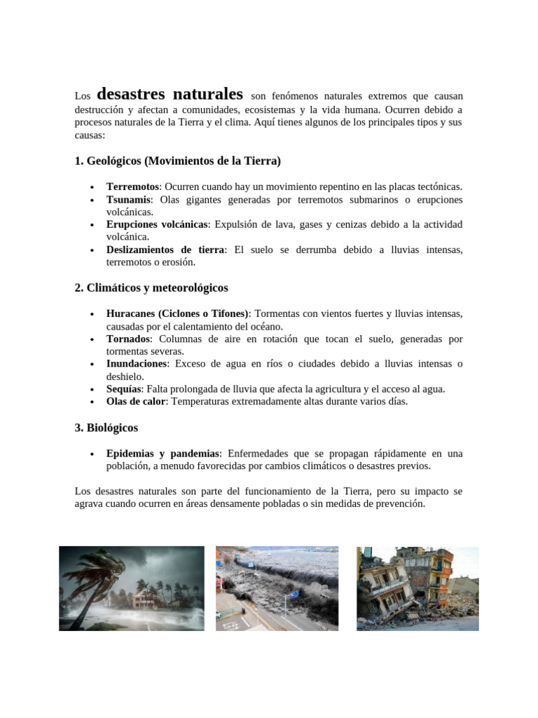 Desastres Naturales y Causas Humanas | PDF | Desastres naturales ...