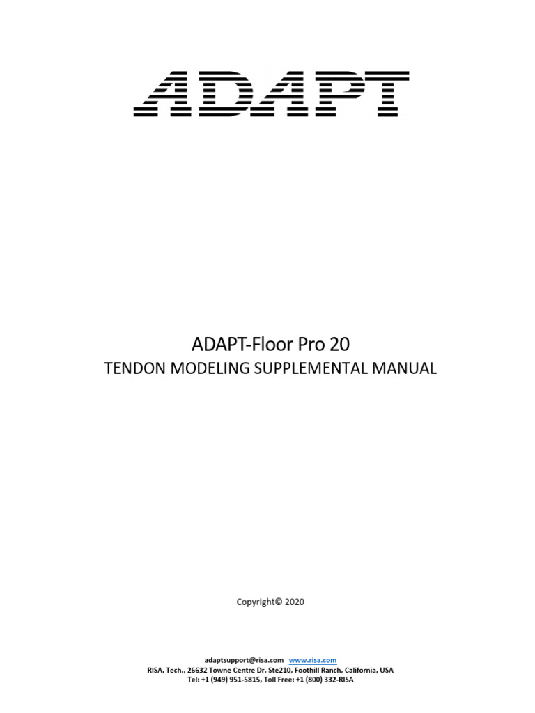 ADAPT Floor Pro 20 Tendon Supplement | PDF | Button (Computing) | 3 D ...