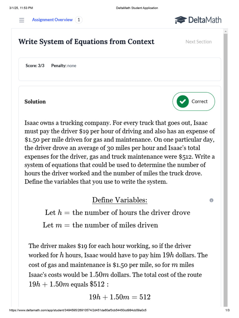Write System of Equations for Expenses | PDF