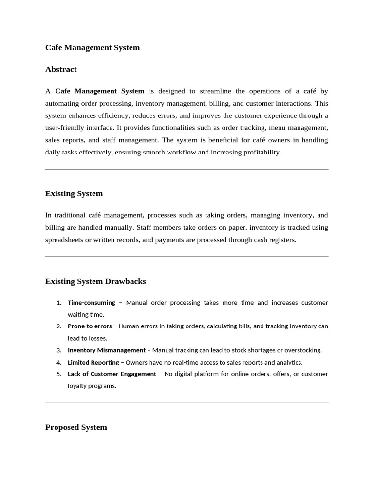 Efficient Cafe Management System | PDF | Point Of Sale | Computing
