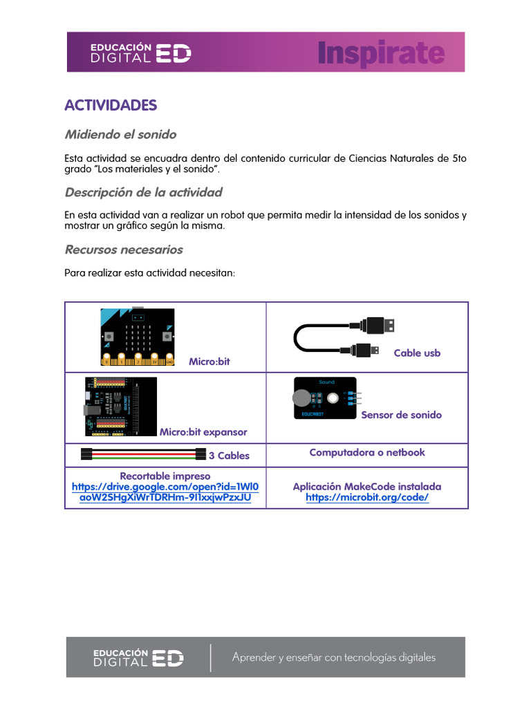 Microbit - Midiendo El Sonido - 2° Ciclo | PDF