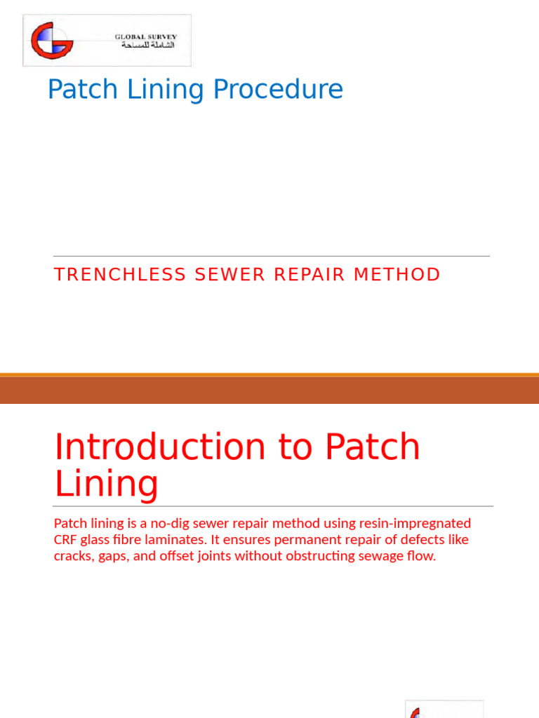 Patch Lining Sewer Repair Guide | PDF