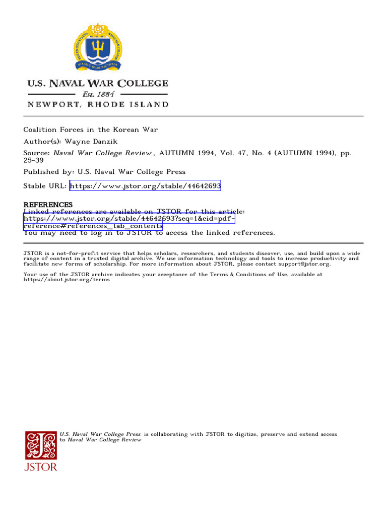 Danzik CoalitionForcesKorean 1994 | PDF | Korean War | Military