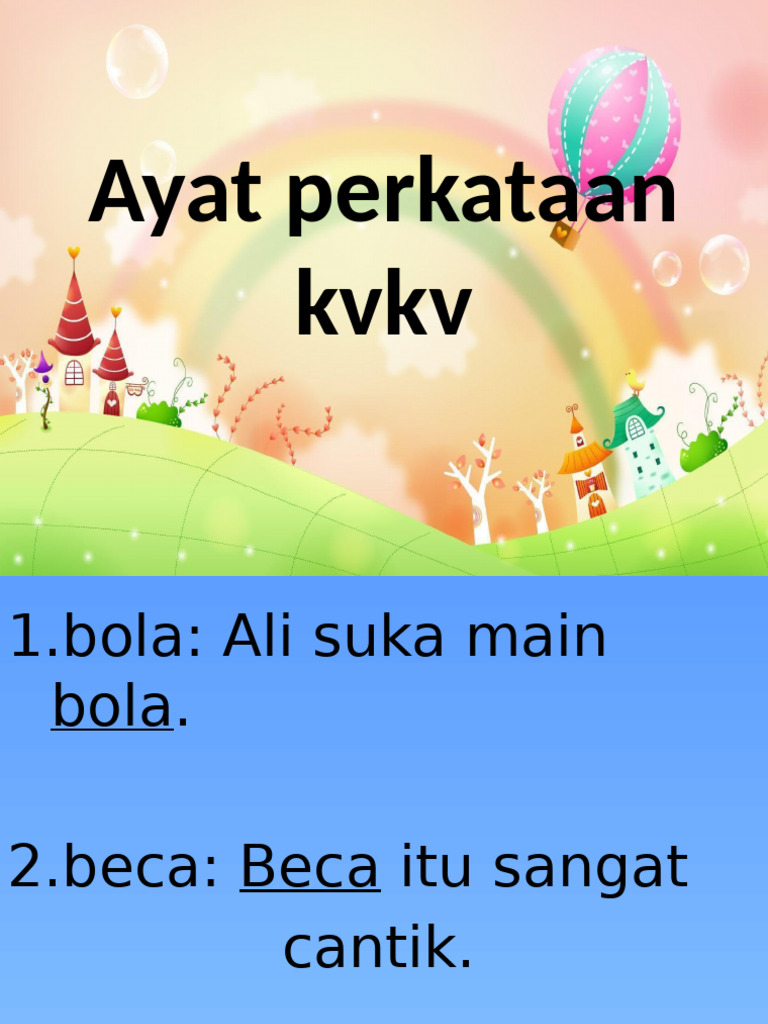 Ayat perkataan kvkv | PDF