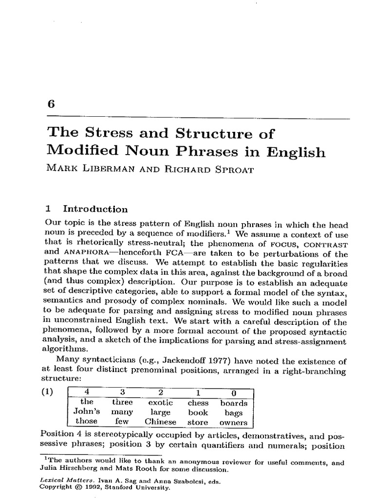 Liberman and Sproat | PDF
