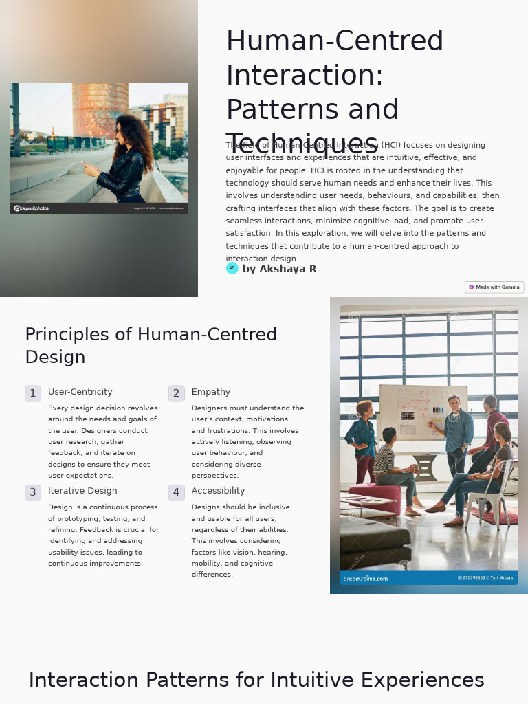 Human-Centred-Interaction-Patterns-and-Techniques | PDF | Usability | Human–Computer Interaction