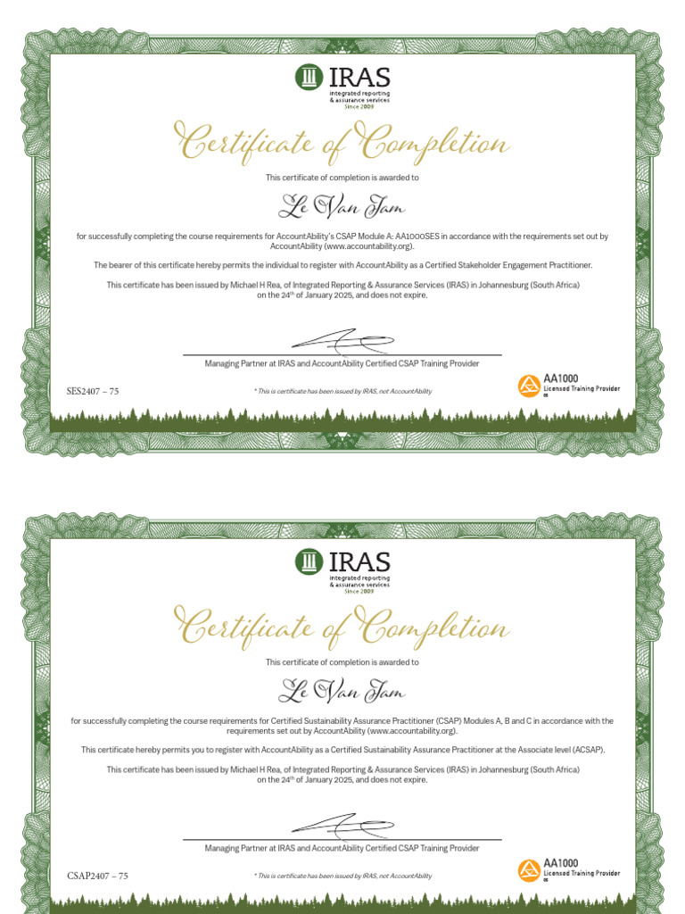 CSAP Certificate of Completion Award | PDF
