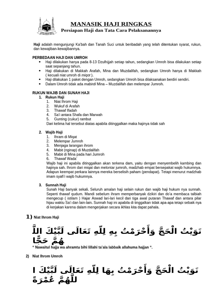 Sunnah Haji dan Amalan Pentingnya | PDF