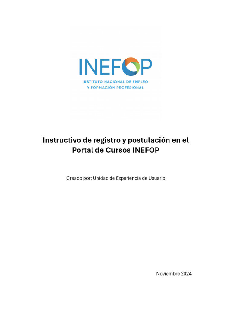 Registro en Portal de Cursos INEFOP | PDF | Contraseña