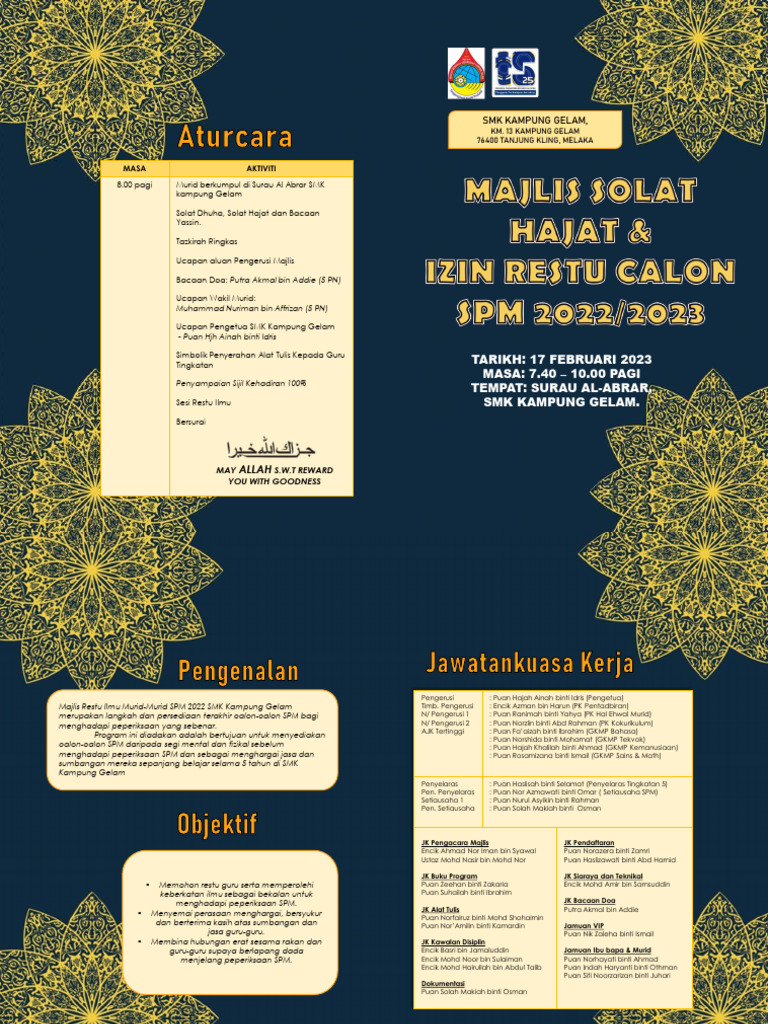 Buku Program Majlis Solat Hajat dan Izin Restu | PDF