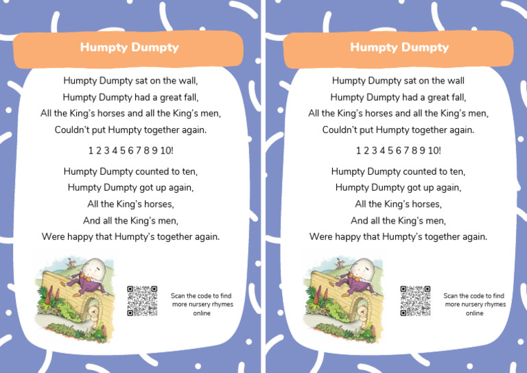 Humpty Dumpty Lyrics Small Handout | PDF