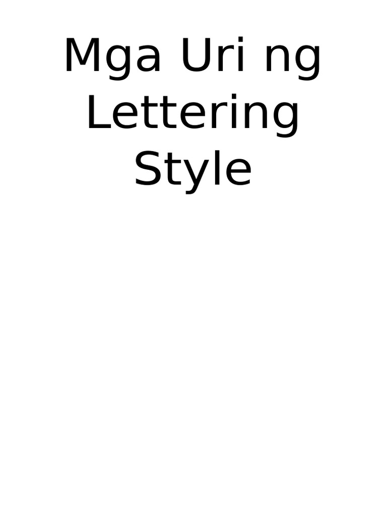 4.2 - Mga Uri NG Lettering Style Activity | PDF