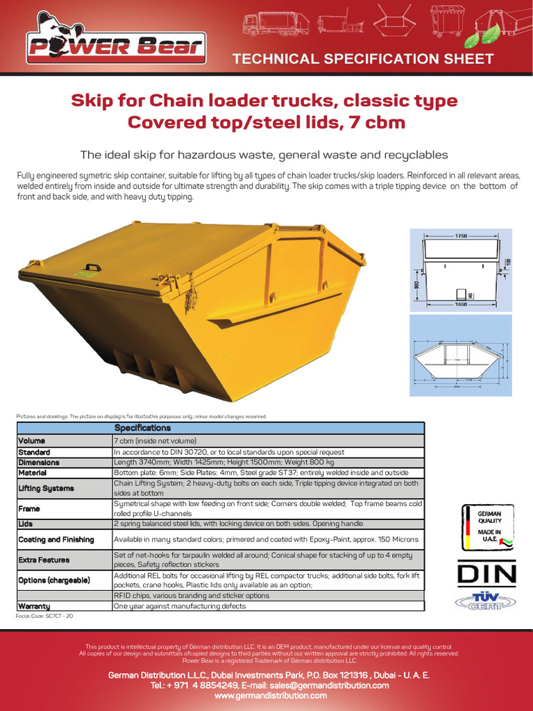 7 cbm Skip for Chain Loader Trucks | PDF | Truck | Welding