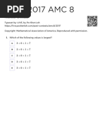 Amc8 2016 | PDF | Elementary Geometry | Number Theory