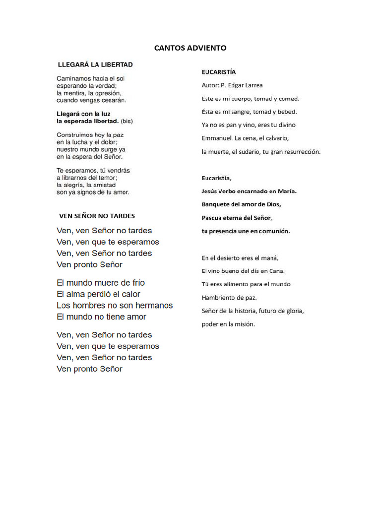 Cantos Adviento | PDF