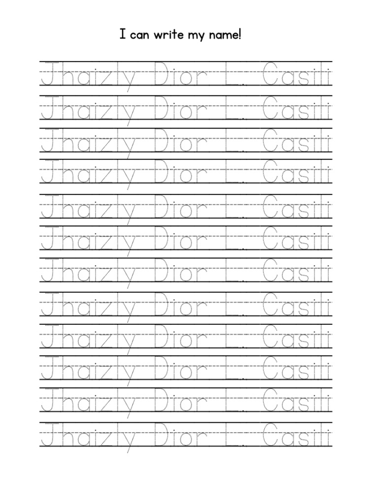 Pink Name Tracing Early Primary Kindergarten Worksheet (3) | PDF