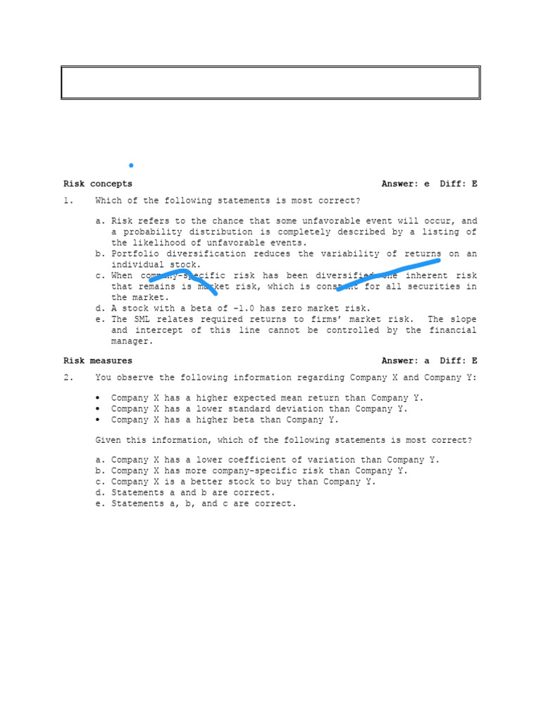 TB Chapter05 | PDF | Beta (Finance) | Financial Risk