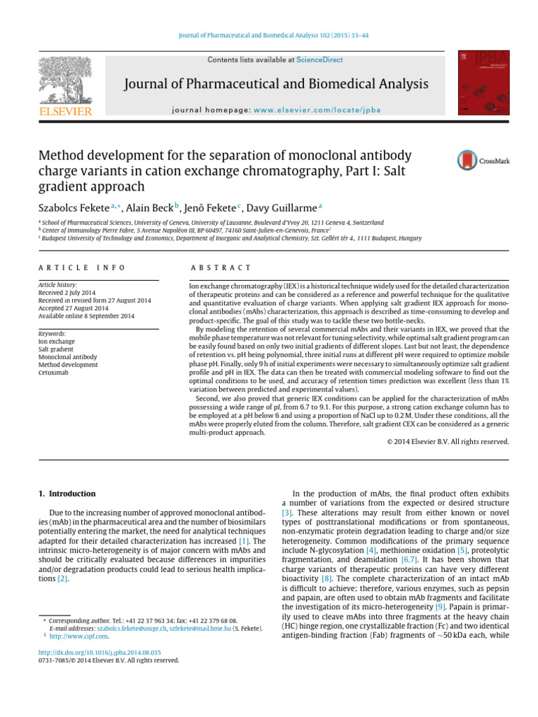 Method Development For The Separation of Monoclonal Antibody Charge ...