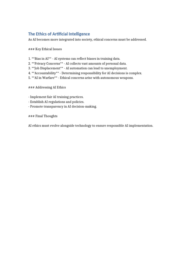 The Ethics of Artificial Intelligence | PDF
