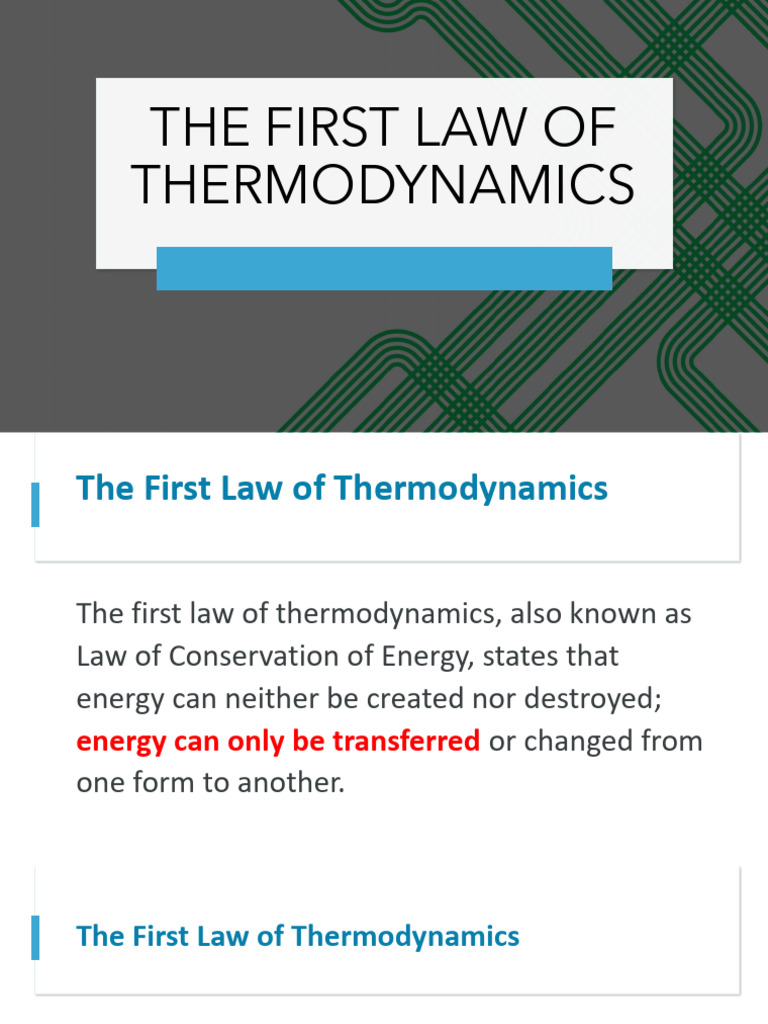 Understanding the First Law of Thermodynamics | PDF | Heat | Applied ...
