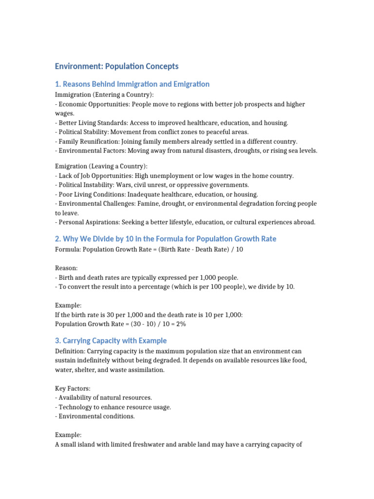 Population Concepts SSC CGL | PDF | Economies | Natural Environment
