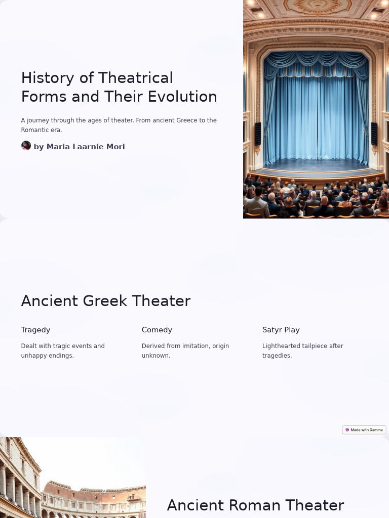 Evolution of Theatrical Forms | PDF