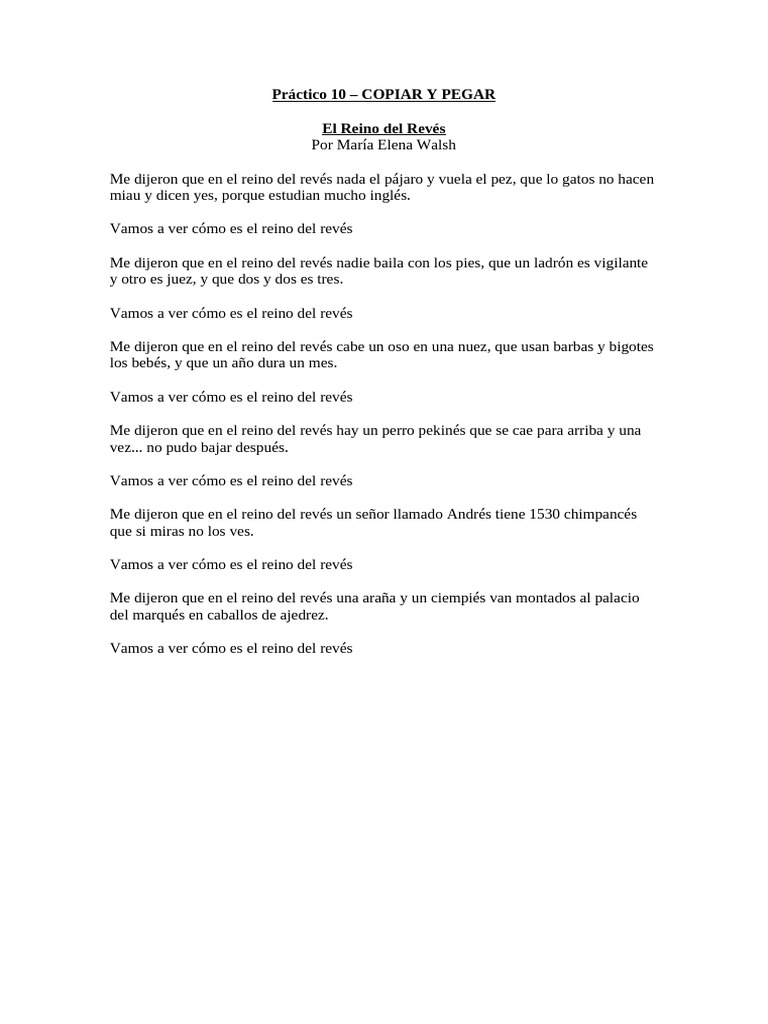 Canción Del Revés | PDF