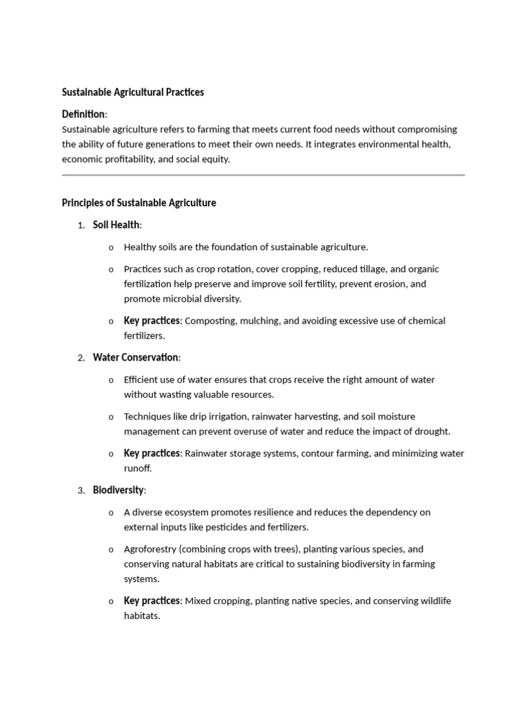 Sustainable Agriculture Practices Guide | PDF | Sustainable Agriculture ...