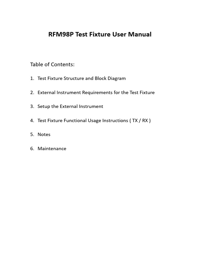 RFM98P-Test Fixture User Manual | PDF | Frequency Modulation ...