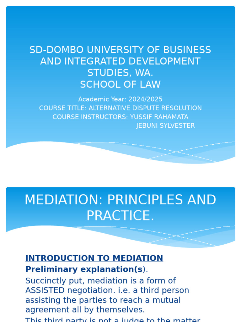 Mediation Principles and Practice Presentation | PDF | Mediation | Social Psychology