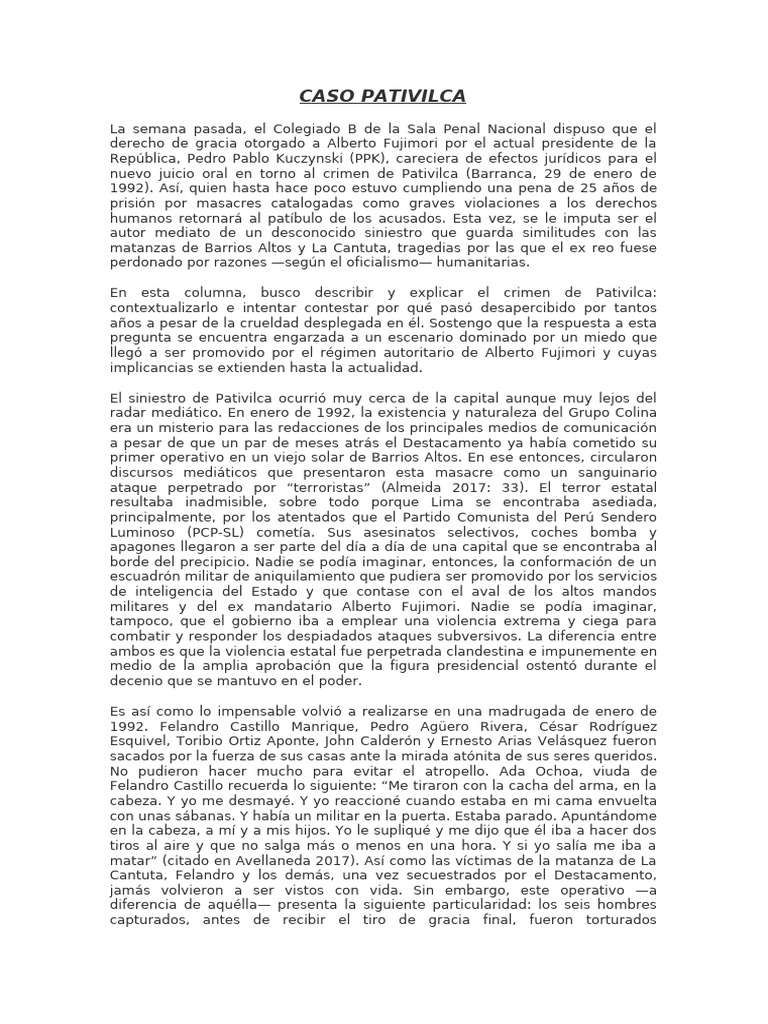 CASO PATIVILCA | PDF | Perú