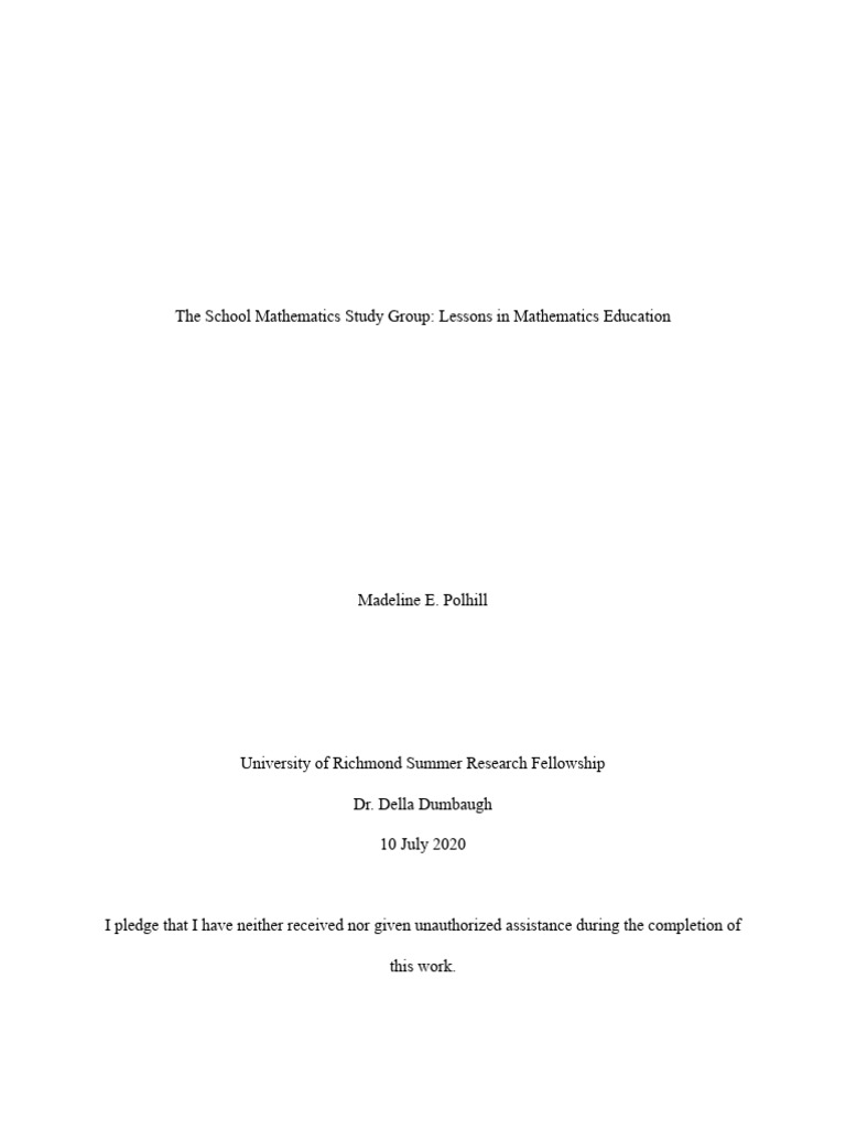 The School Mathematics Study Group - Lessons in Mathematics Educat ...