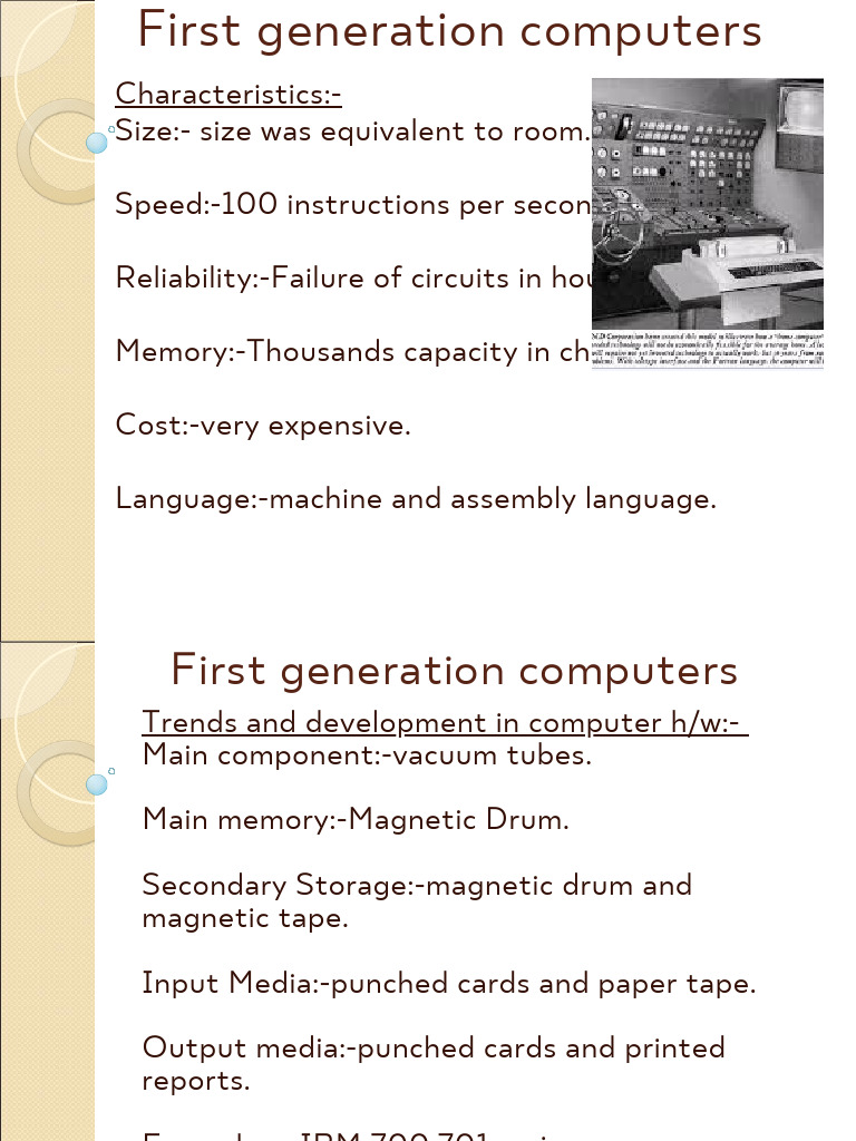 Overview of Computer Generations | PDF | Computer Data Storage | Input/Output