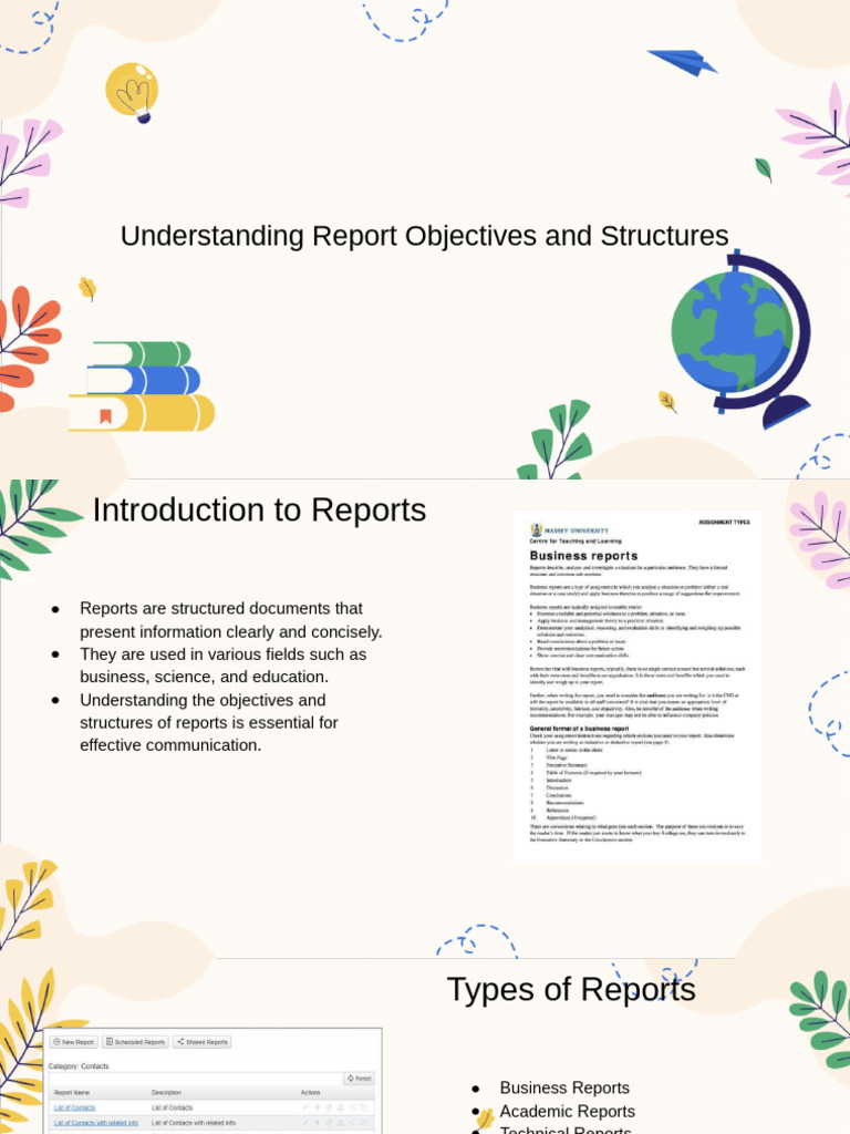 English Academic11 - 12 q4 4 Understanding Report Objectives and Structures | PDF | Data ...