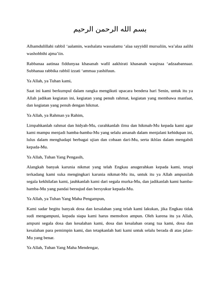 naskah doa upacara | PDF