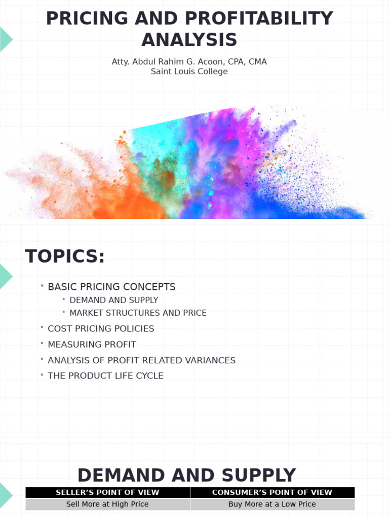 Pricing and Profitability Analysis | PDF | Demand | Elasticity (Economics)
