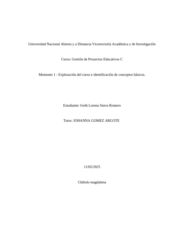 Momento 1 - Exploración Del Curso e Identificación de Conceptos Básicos | PDF | Aprendizaje ...