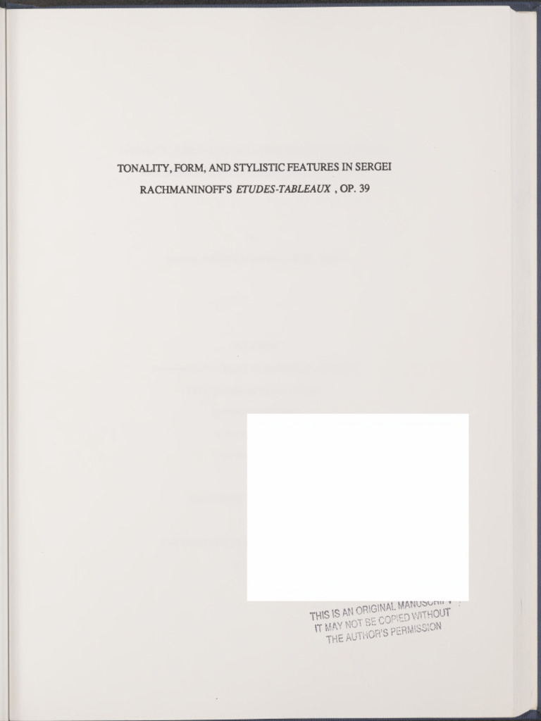 Tonality, Form,: and Stylistic Features in Sergei | PDF | Frédéric Chopin | Musical Compositions