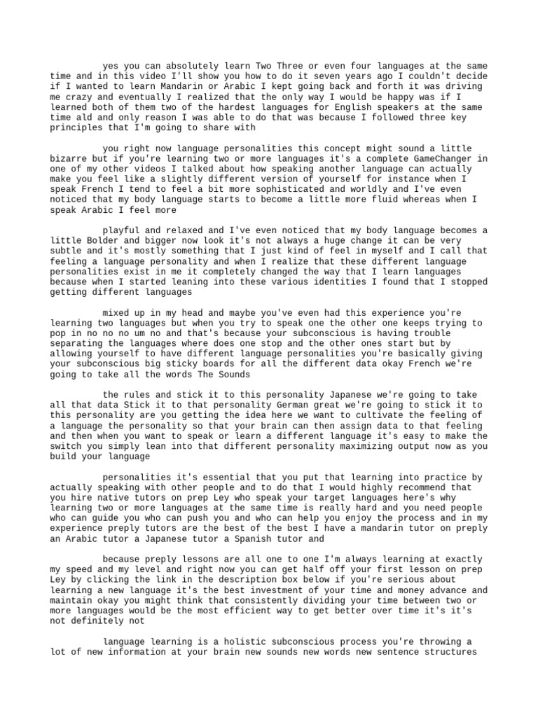 How To Learn 2 Languages (Or More) at The Same Time | PDF | Linguistics ...