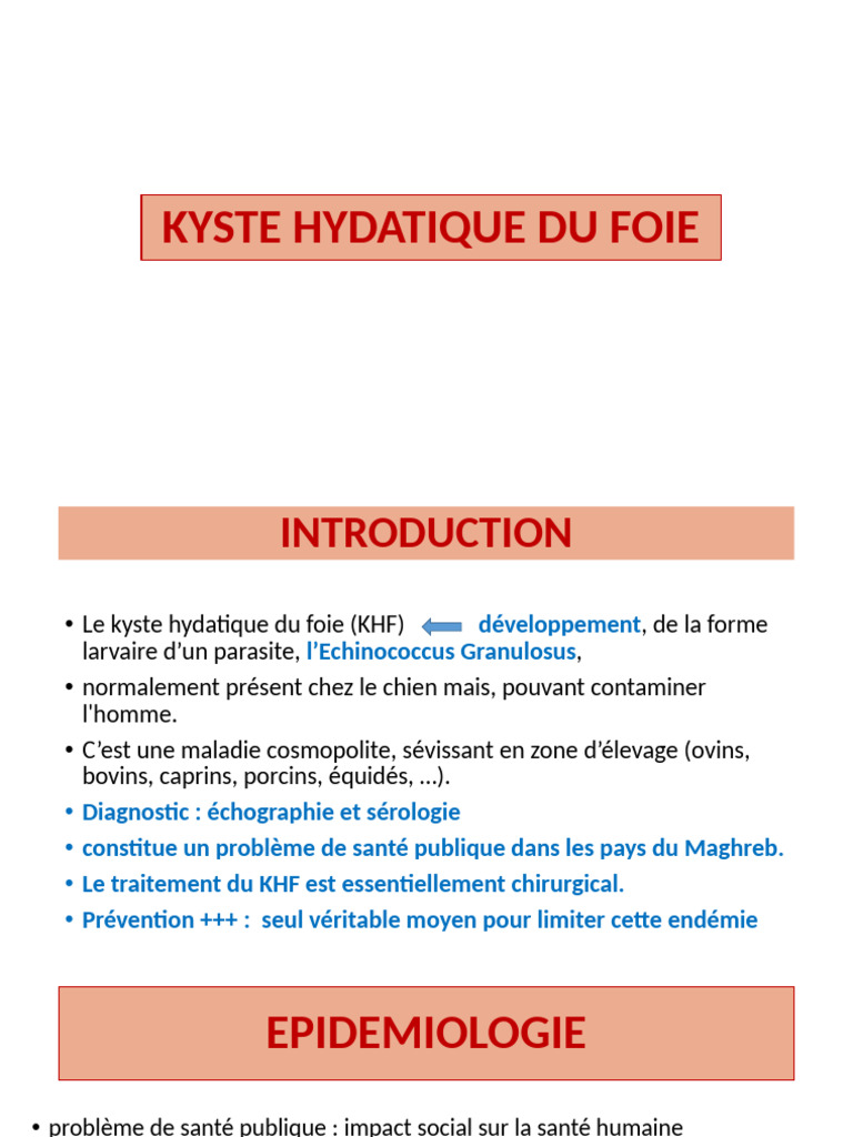 1 - Kyste Hydatique Du Foie | PDF | Spécialités médicales | Maladies et ...