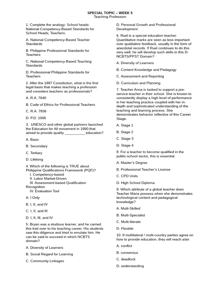 (Week 5) Teaching Profession - Child and Adolescent | PDF | Teachers ...