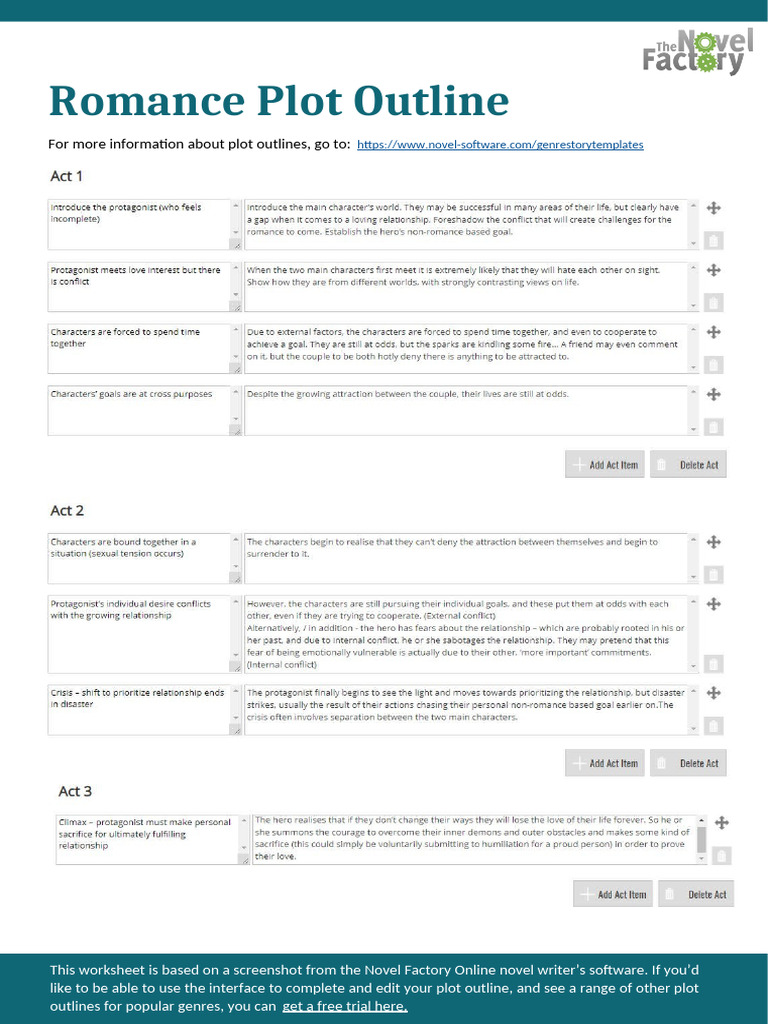 Romance Plot Outline | PDF